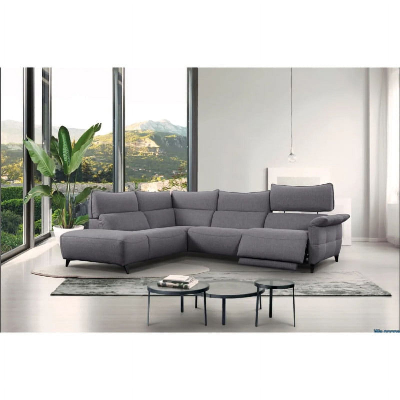 Challenger Modern Sectional Sofa, Dark Grey, Left Facing Chase, Hand ...