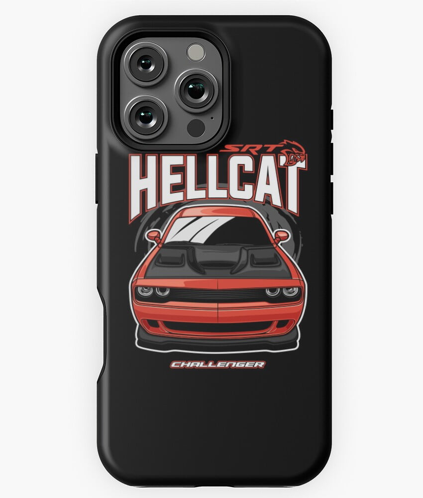 Challenger SRT Hellcat Muscle Car Phone Case for iPhone 16 15 14 13 12 ...