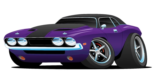 Challenger Sticker Cartoon Dodge Muscle Car Phone Decal Water Bottle ...