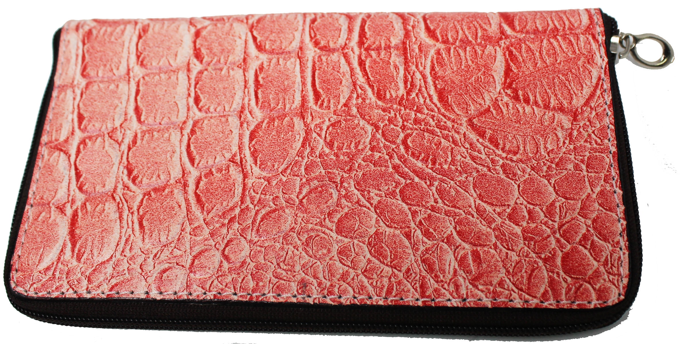 Challenger Women's Western Pink Gator Print Leather Clutch Wallet ...