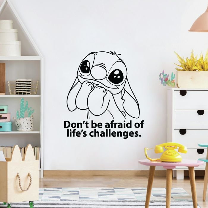 Challenges Life Quote Lilo and Stitch Disney Cartoon Wall Sticker Art ...
