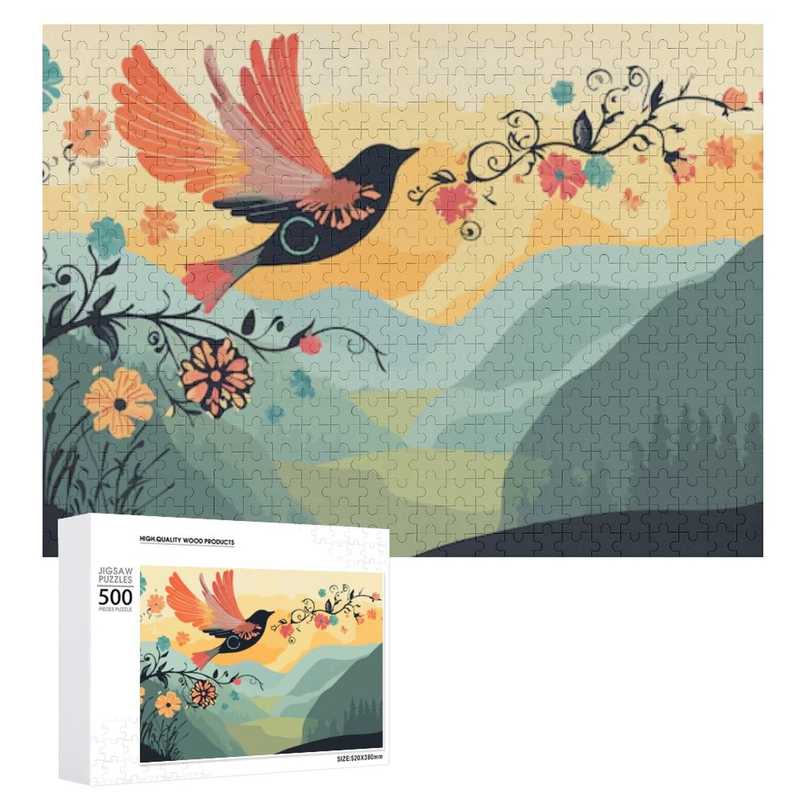 Challenging 500 Piece Bird Puzzle, Colorful Jigsaw for Adults & Kids ...