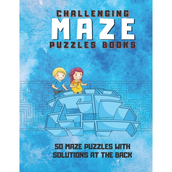 Challenging Maze Puzzles Books: Mazes Workbook for children - 50 maze ...