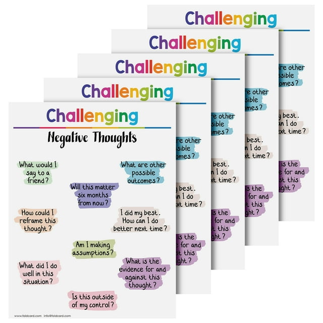 Challenging Negative Thoughts Calming Corner Poster – Feelings Emotions ...