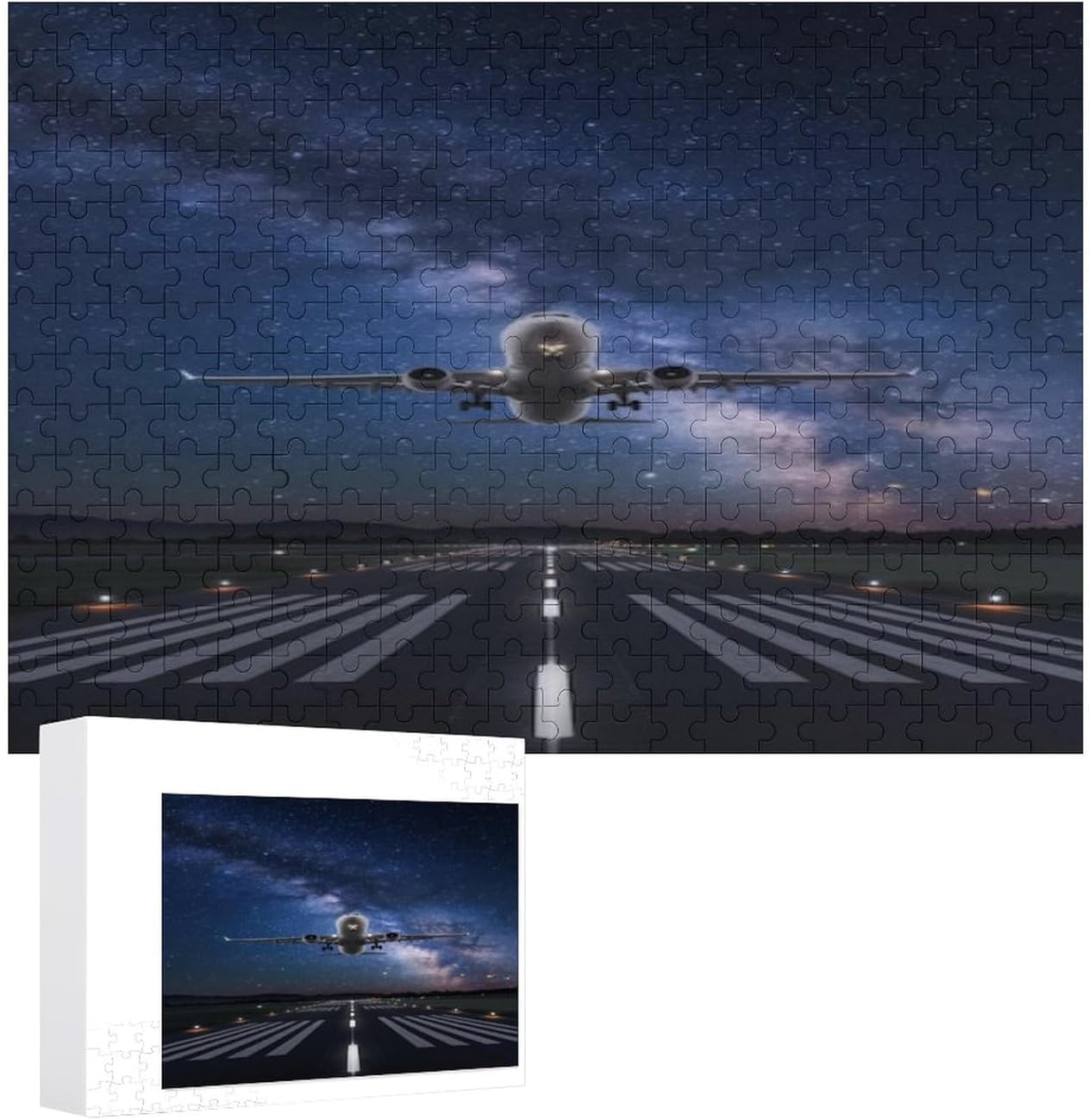 Challenging Puzzle 300 Pcs Puzzle A Commercial Rplane Taking Off from A ...