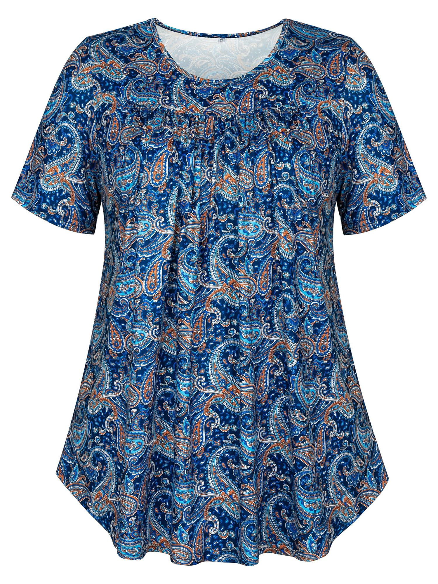 Chama Super Soft Large Trendy Paisley Blusas, Plus Size Flowy Tunic ...