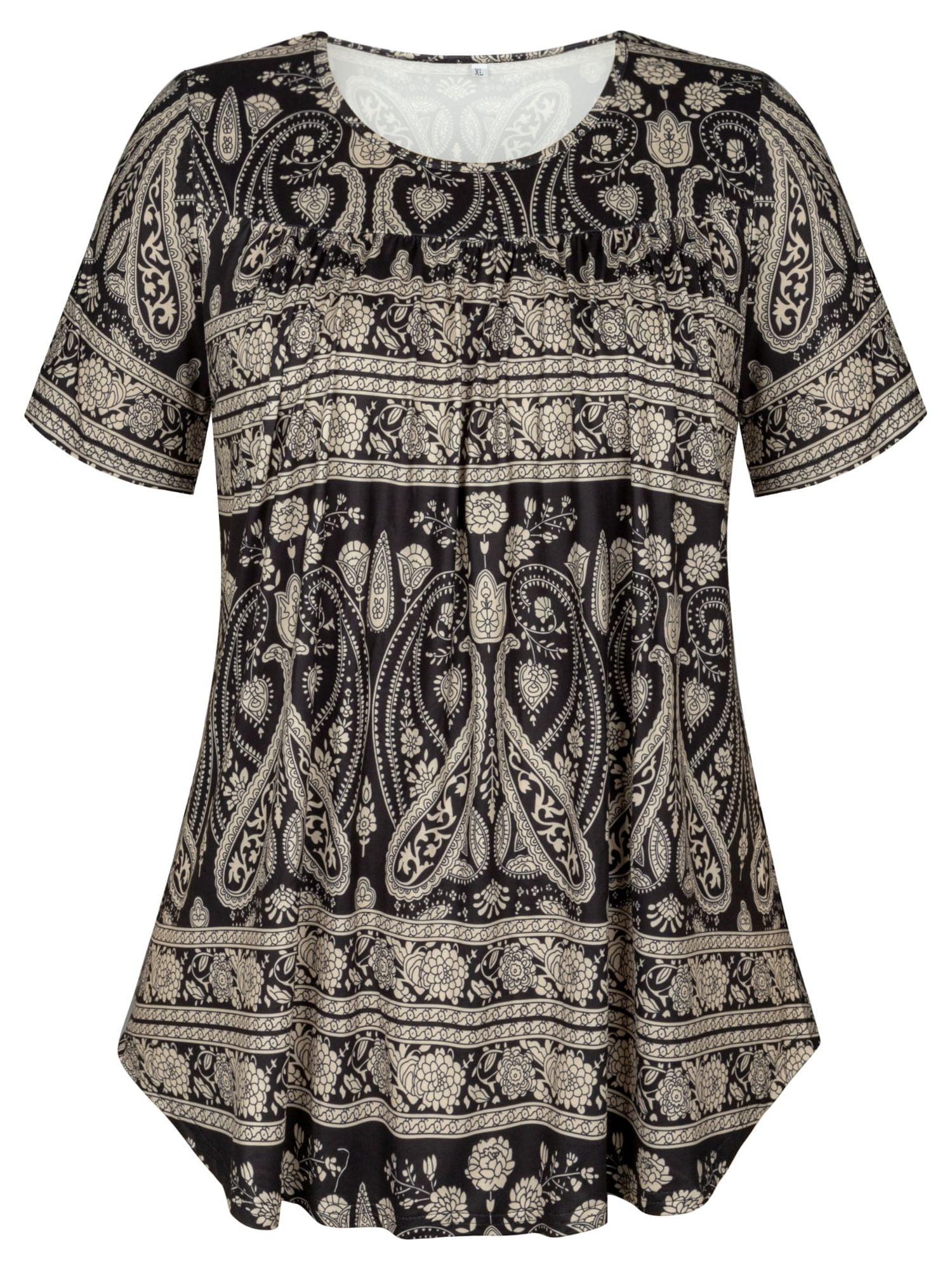 Chama Short Sleeve T Shirt for Women Plus Size Flowy Tunic Tops Casual ...