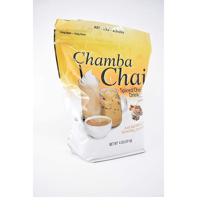Chamba Chai Vanilla Spiced Chai Latte Drink Mix, 4 lb Resealable Bag ...