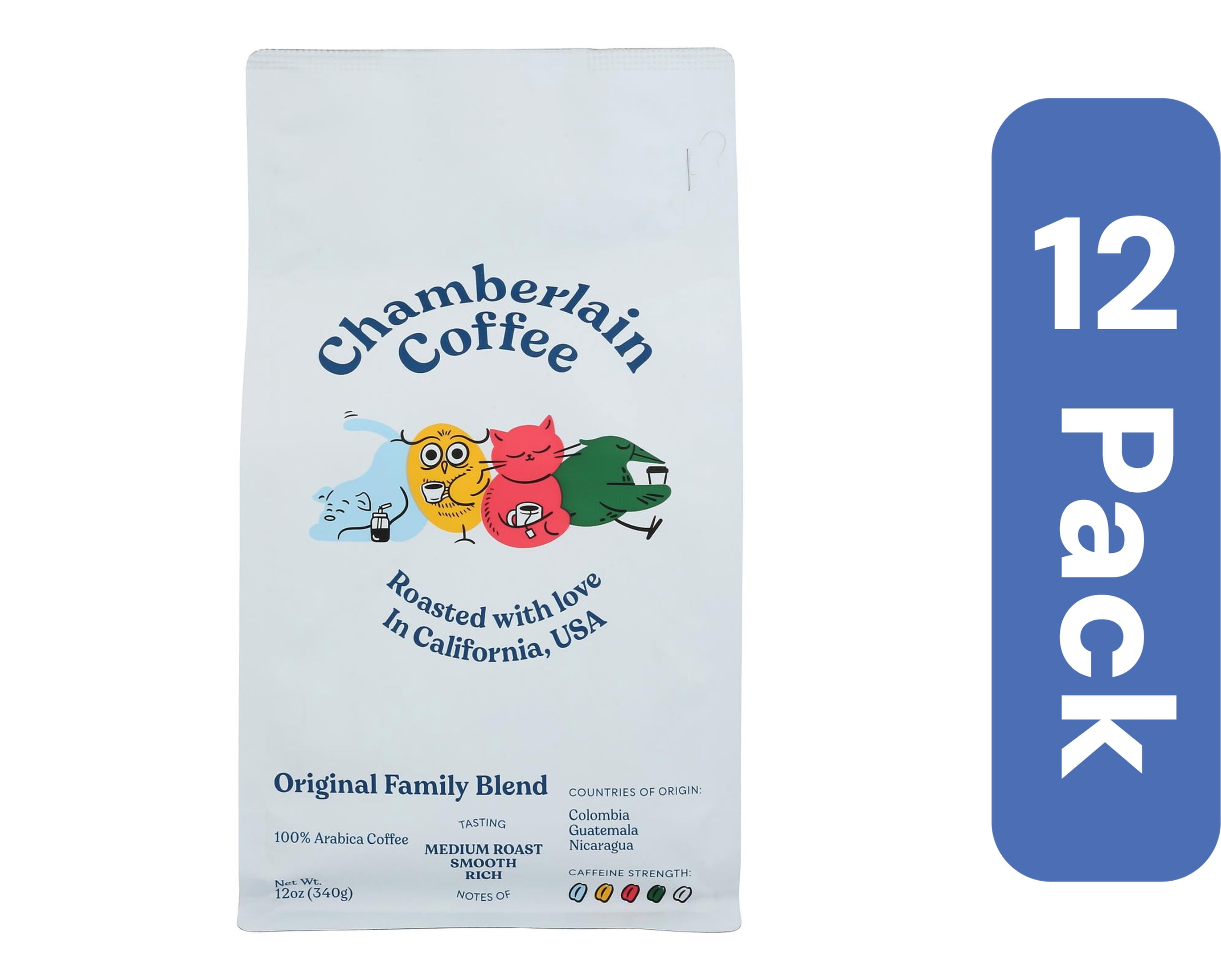 Chamberlain Coffee Ground Family Blend 12 oz (Pack Of 12) - Walmart.com