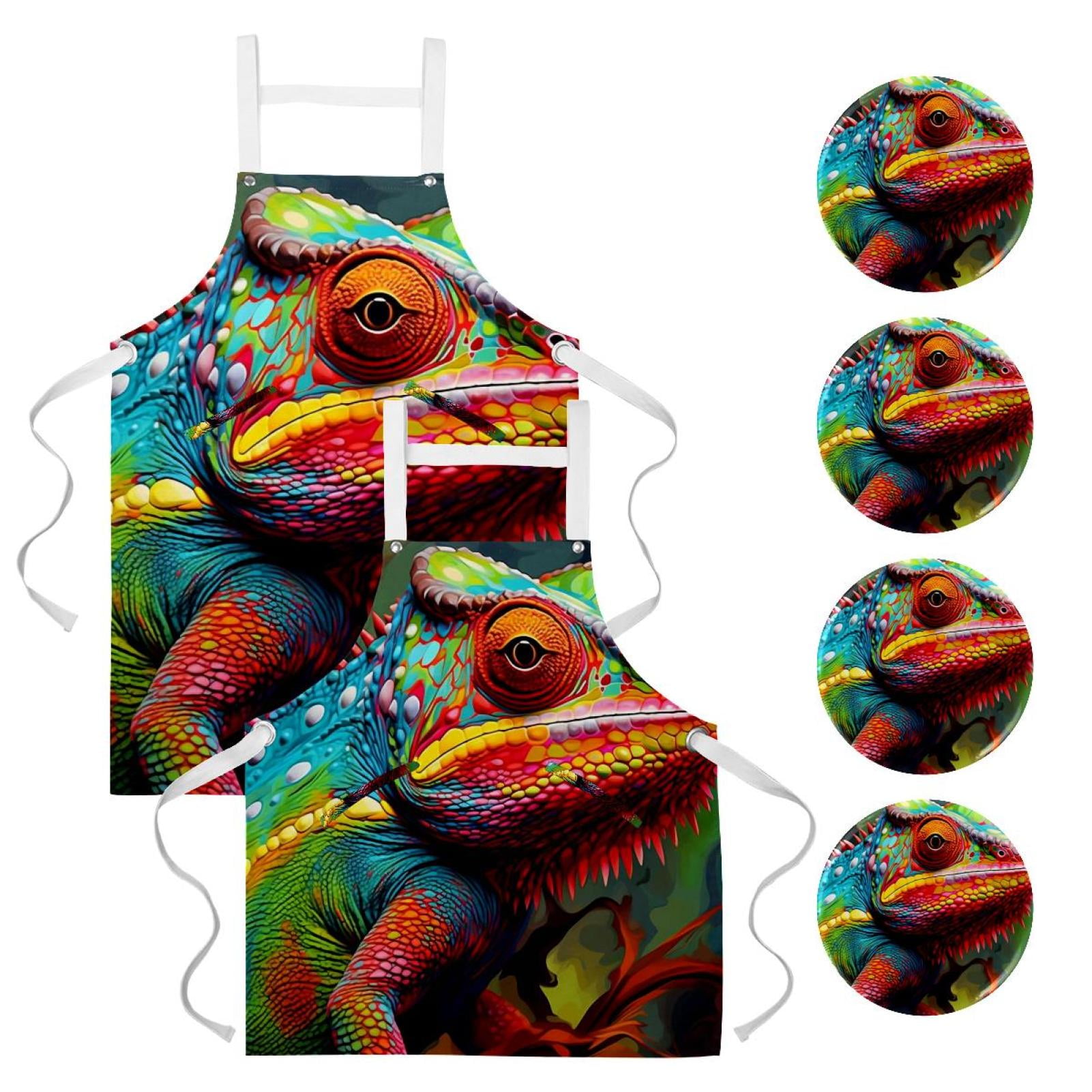 Chameleon 2 Pack Waterproof Cooking Apron with Pockets and Badge ...