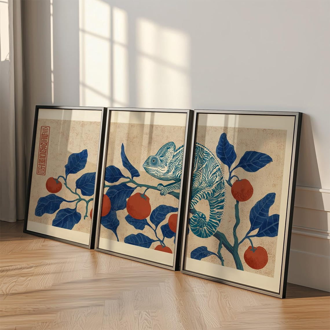 Chameleon Botanical Vintage Print Version 2 Set 3 Unframed Paper Print ...