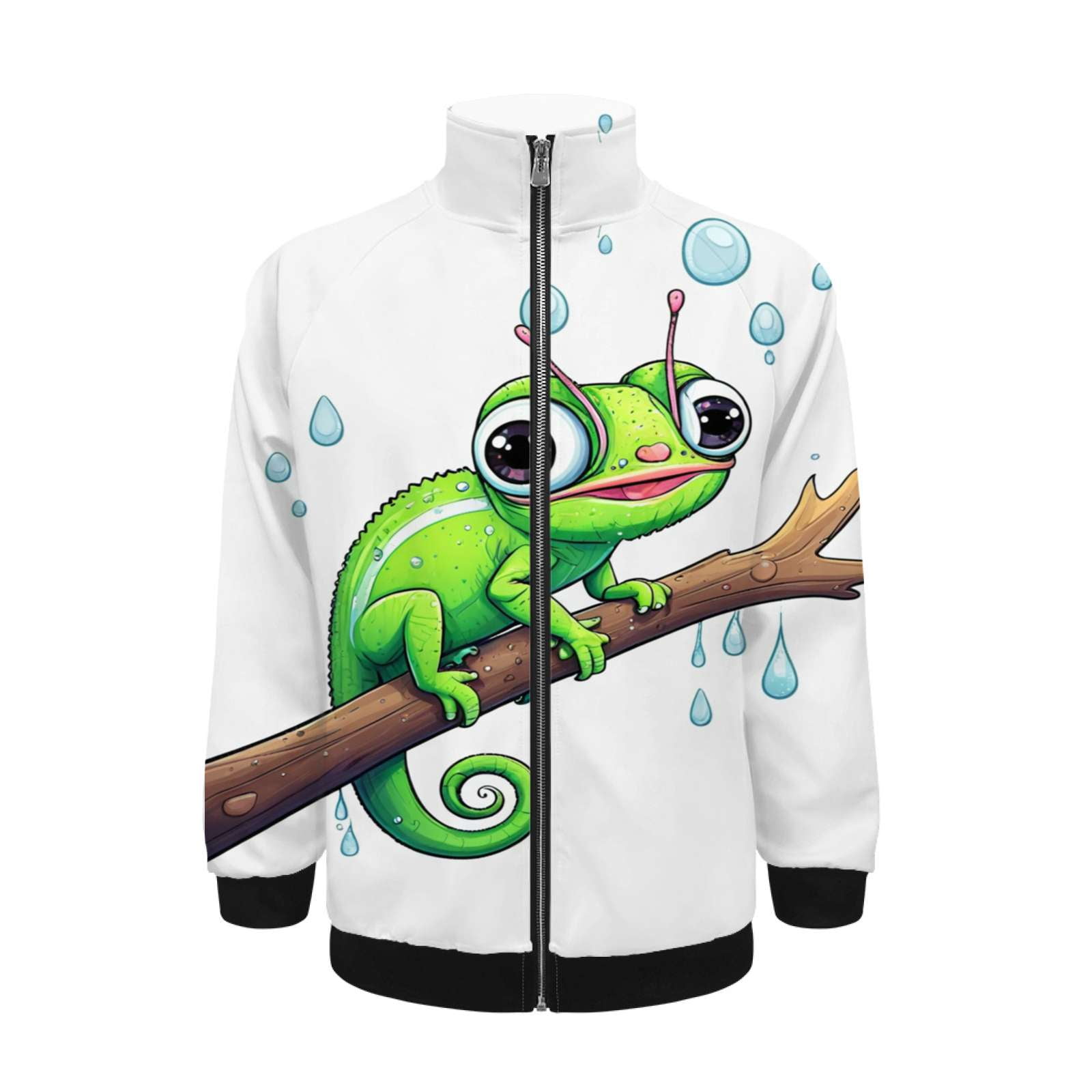 Chameleon Catching Fly Jacket Men's Street Cool Long Sleeves Coat Personality Tops Oversized ...