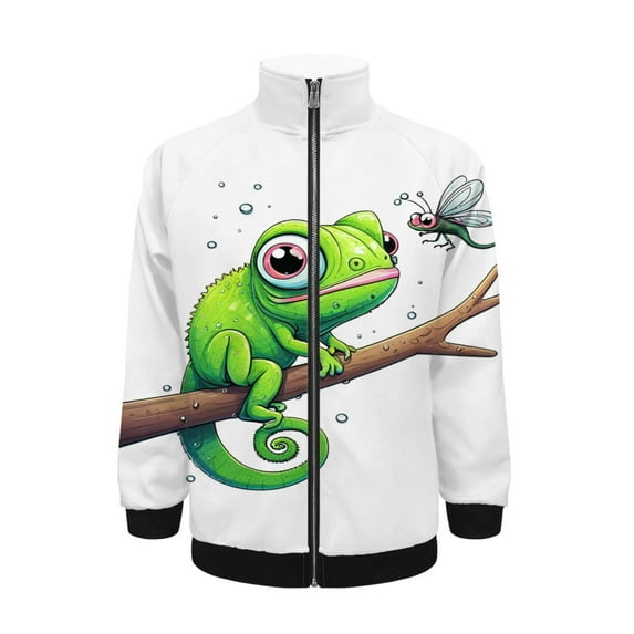 Chameleon Catching Fly Jacket Men's Street Cool Long Sleeves Coat ...