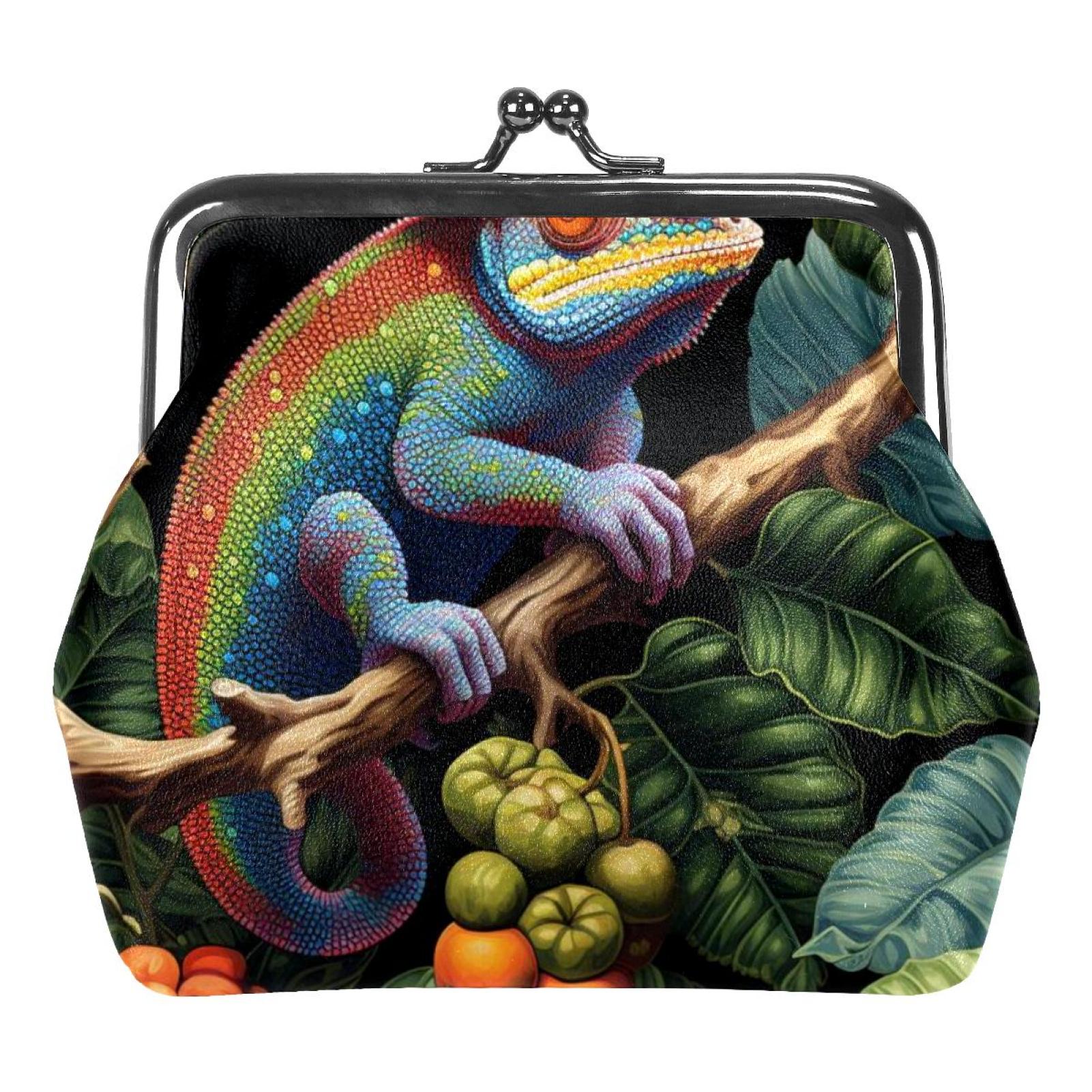 Chameleon Coin Purse Vintage Pouch Buckle Clutch Bag Kiss-Lock Change ...