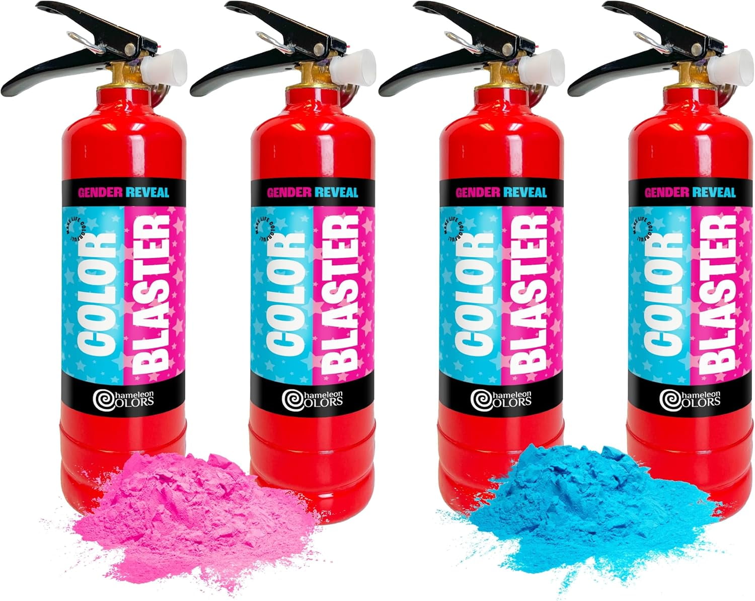 Chameleon Colors Gender Reveal Fire Extinguisher - 2 Blue & 2 Pink ...