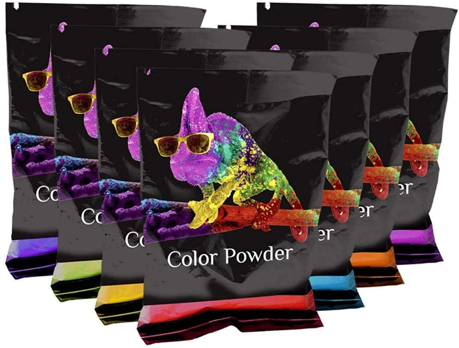 Chameleon Colors Rainbow Color Powder Packets, 7 Individual Holi Color ...