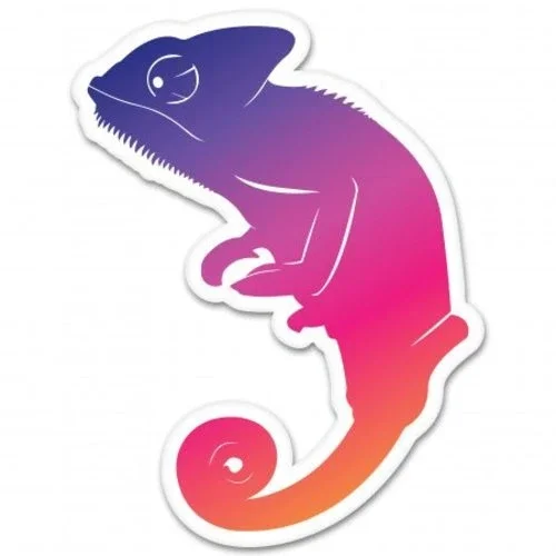 Chameleon Cute Purple Car Sticker Phone Decal Water Bottle Stickers Car ...