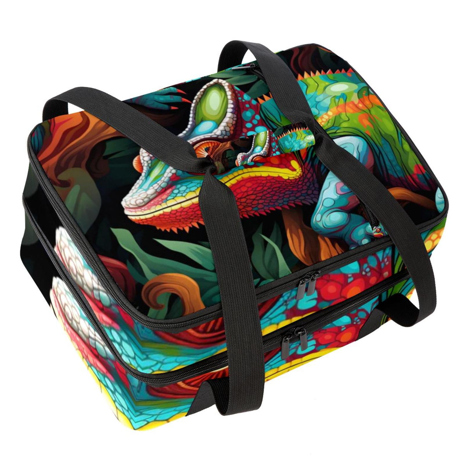 Chameleon Double Layered Insulated Lunch Bag with Two Compartments ...