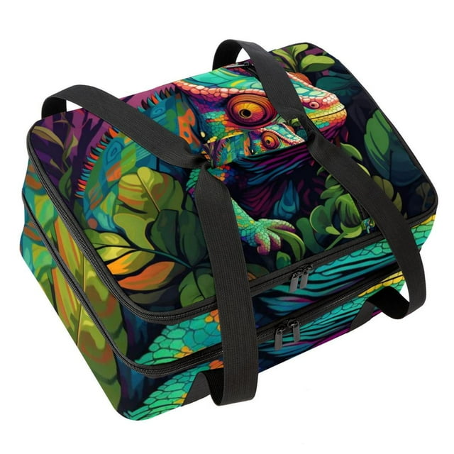 Chameleon Double Layered Insulated Lunch Bag with Two Compartments ...