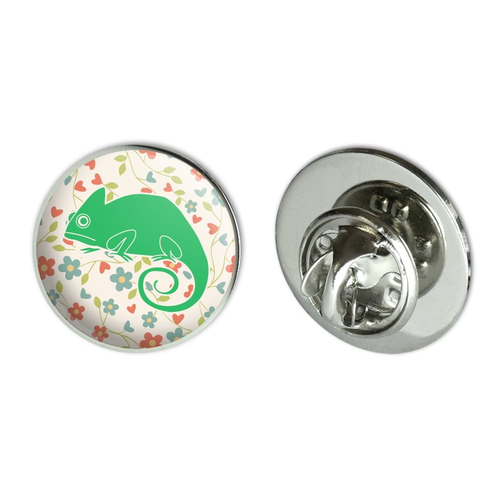 Chameleon Floral Wallpaper Metal 0.75" Lapel Hat Pin Tie Tack Pinback ...