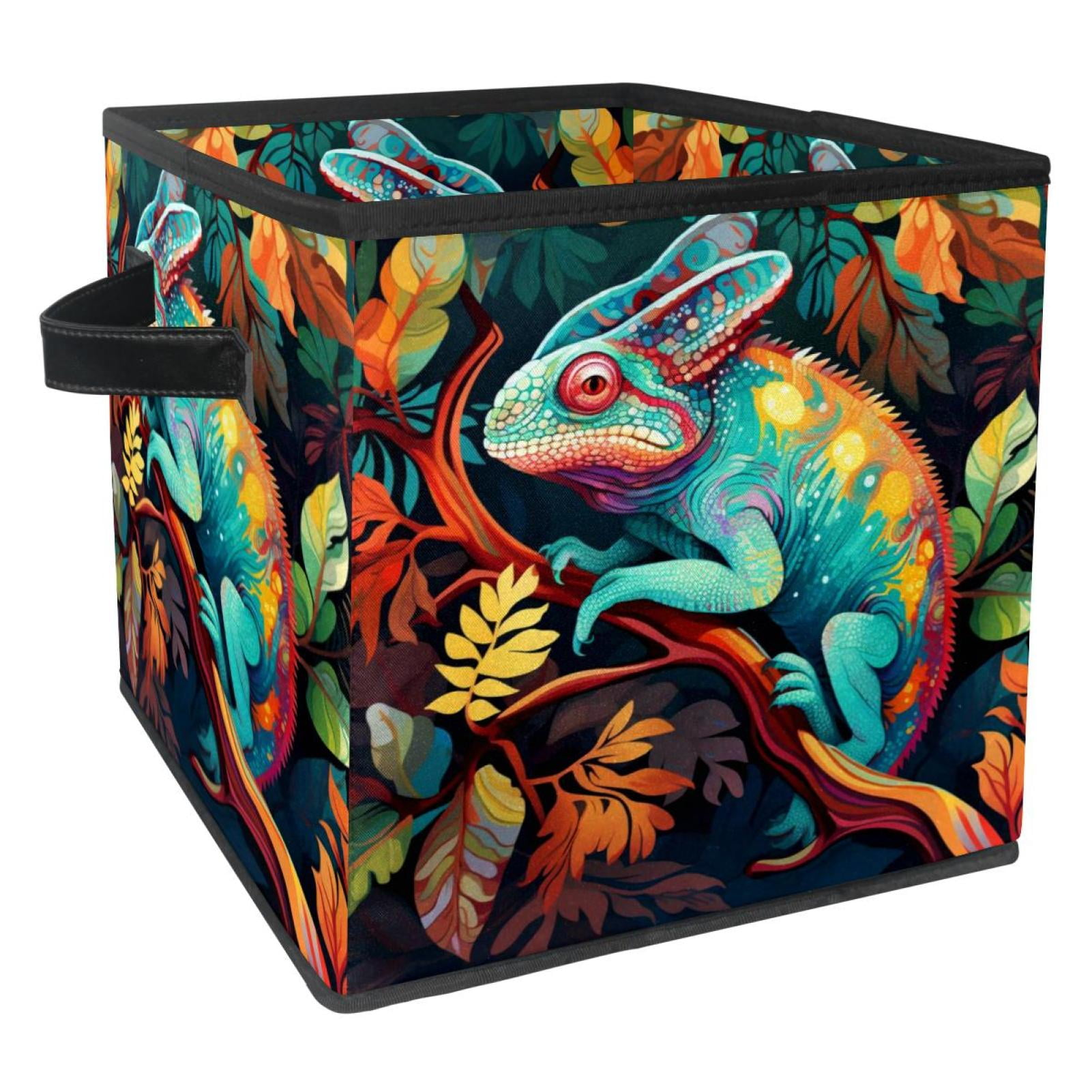 Chameleon Foldable Clothes Storage Baskets with Handle - 10.8"x10.5"x10 ...