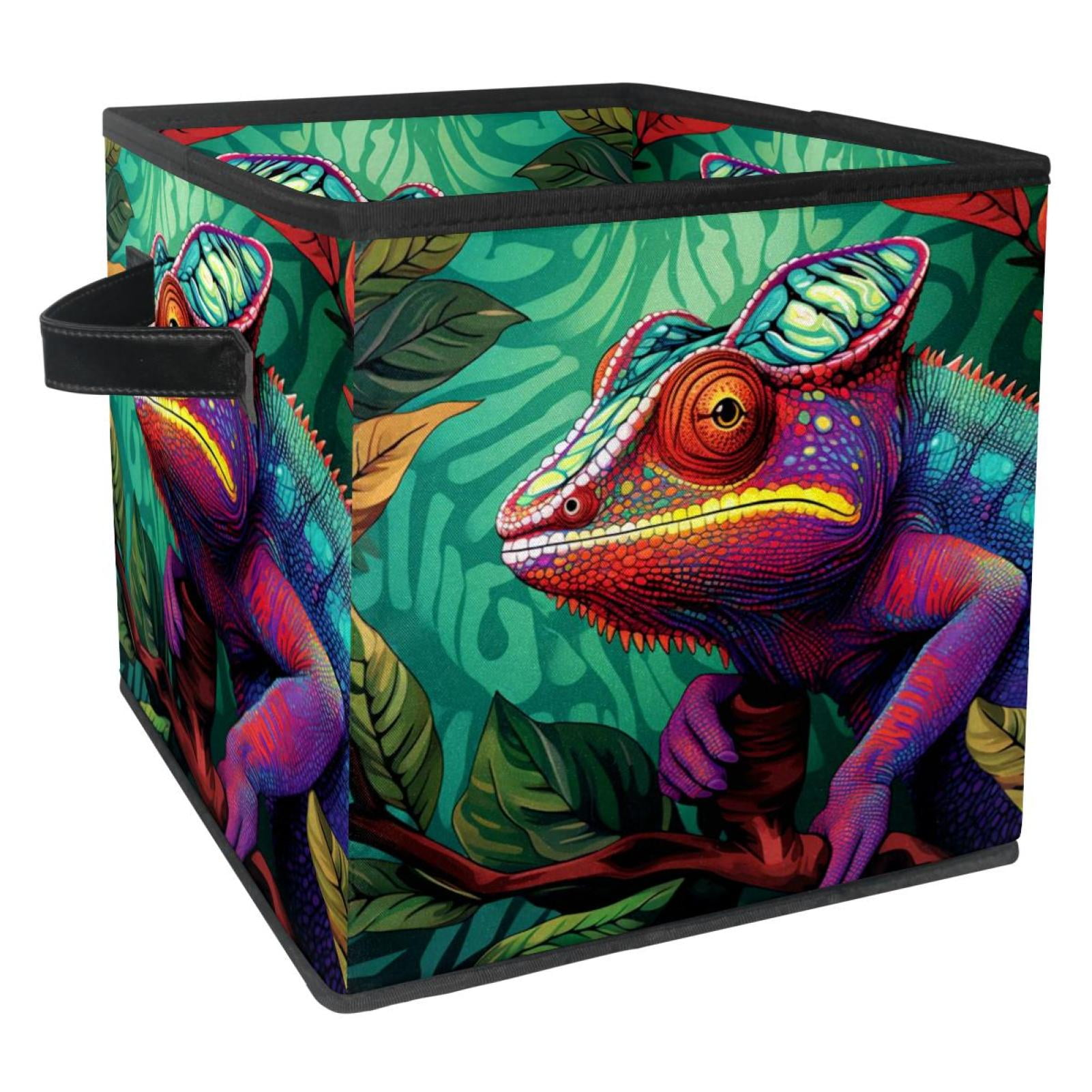 Chameleon Foldable Toy Box with Handle, 10.8"x10.5"x10.6", Large ...