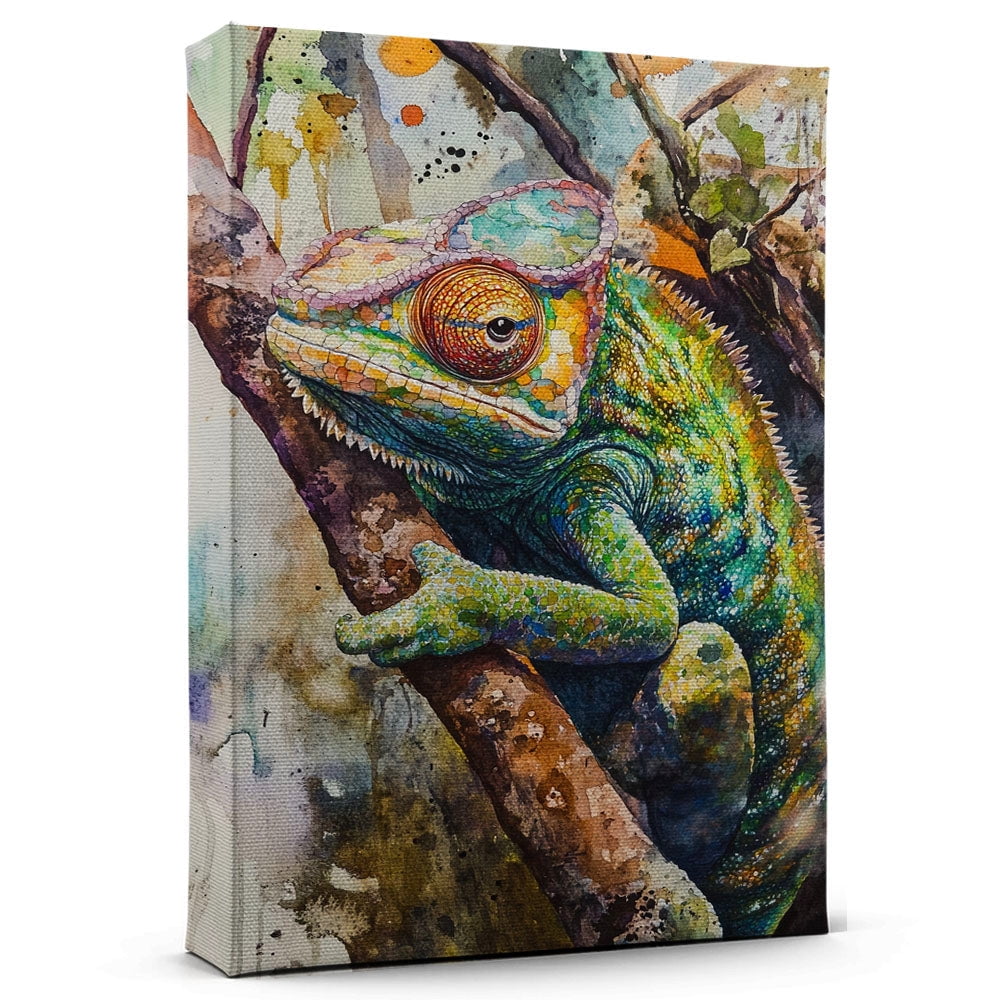 Chameleon Green Veiled Canvas, Colorful Chameleon Green Veiled Picture ...