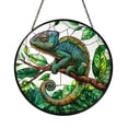 Chameleon Inspired Stained Glass Style Suncatcher – Jungle Window Decor ...