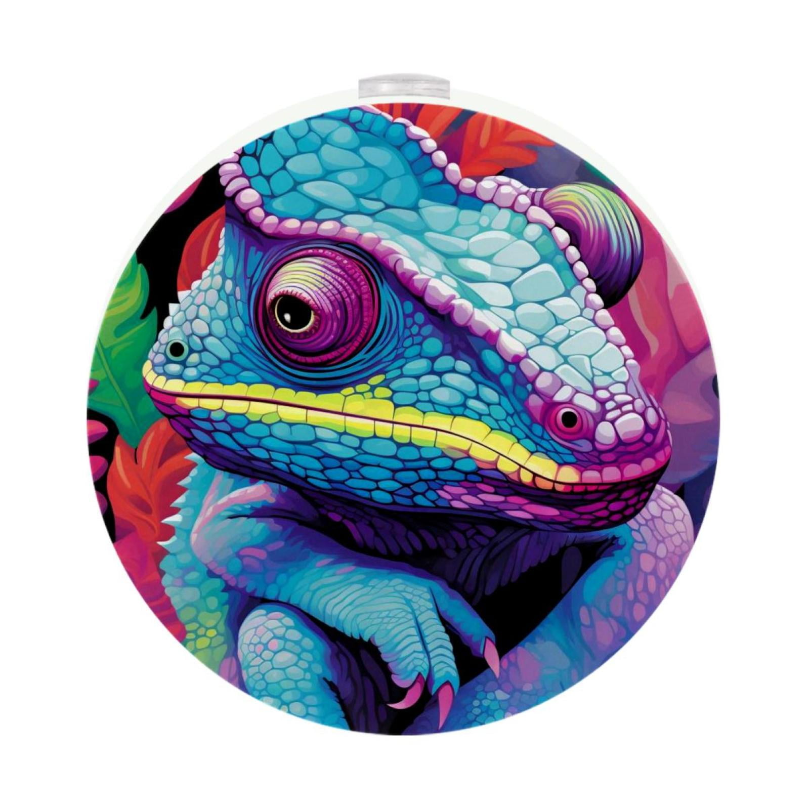 Chameleon LED Round Night Light - 2PCS, Energy Efficient Plug-in Wall ...