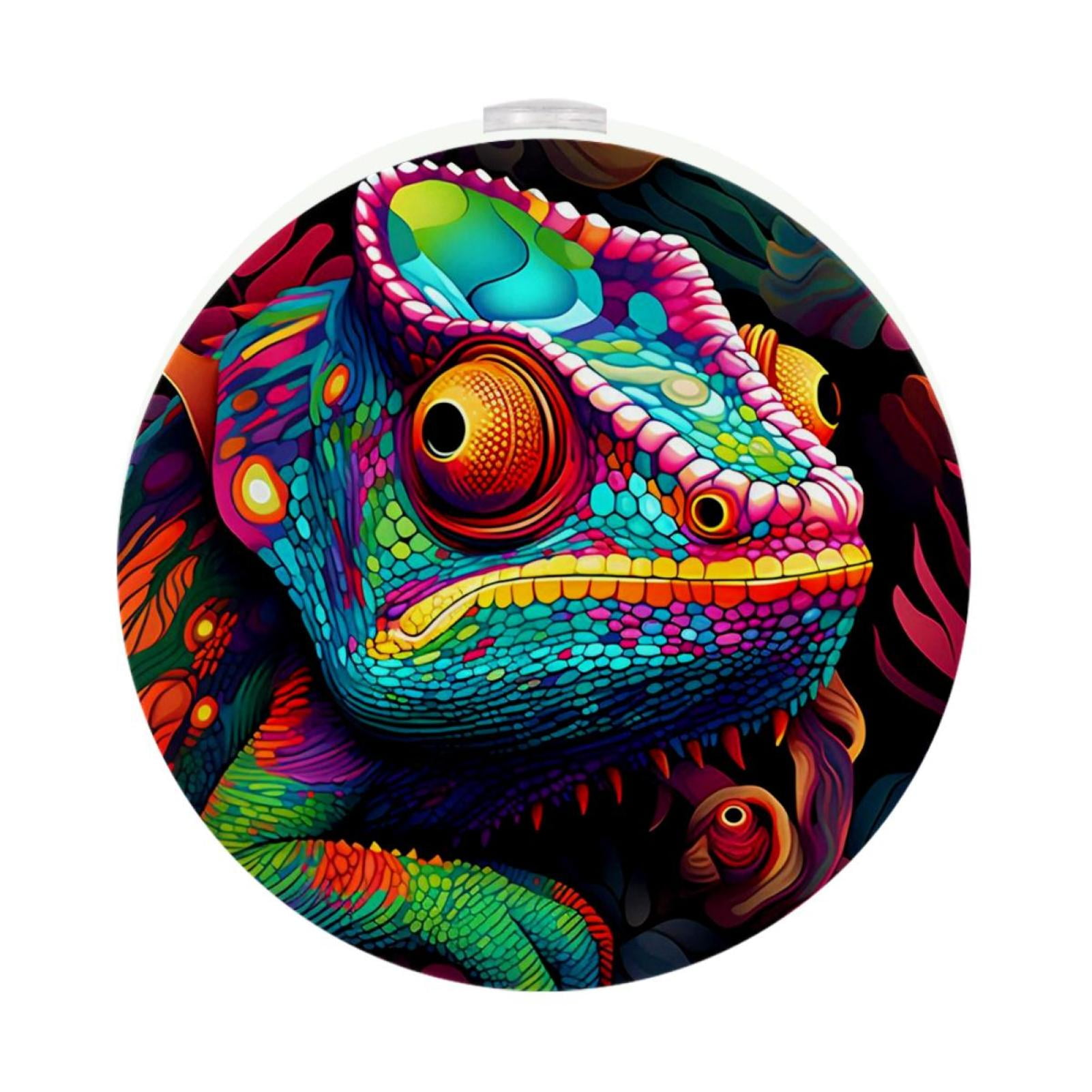 Chameleon LED Round Night Light-2PCS, Energy Efficient Plug-in Wall ...
