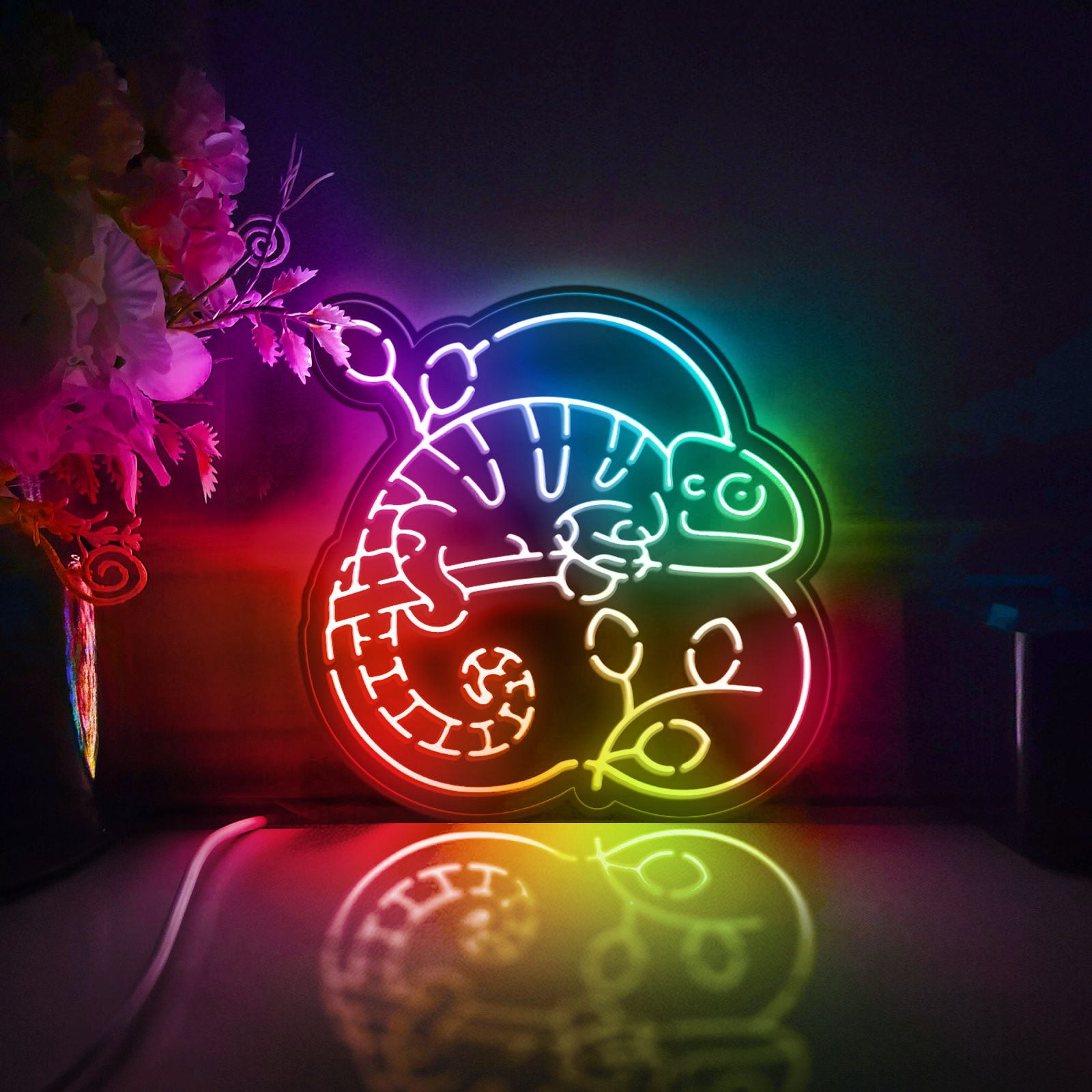 Chameleon Led Light Box, Dimmable Neon-Like Light Signs USB Power for ...