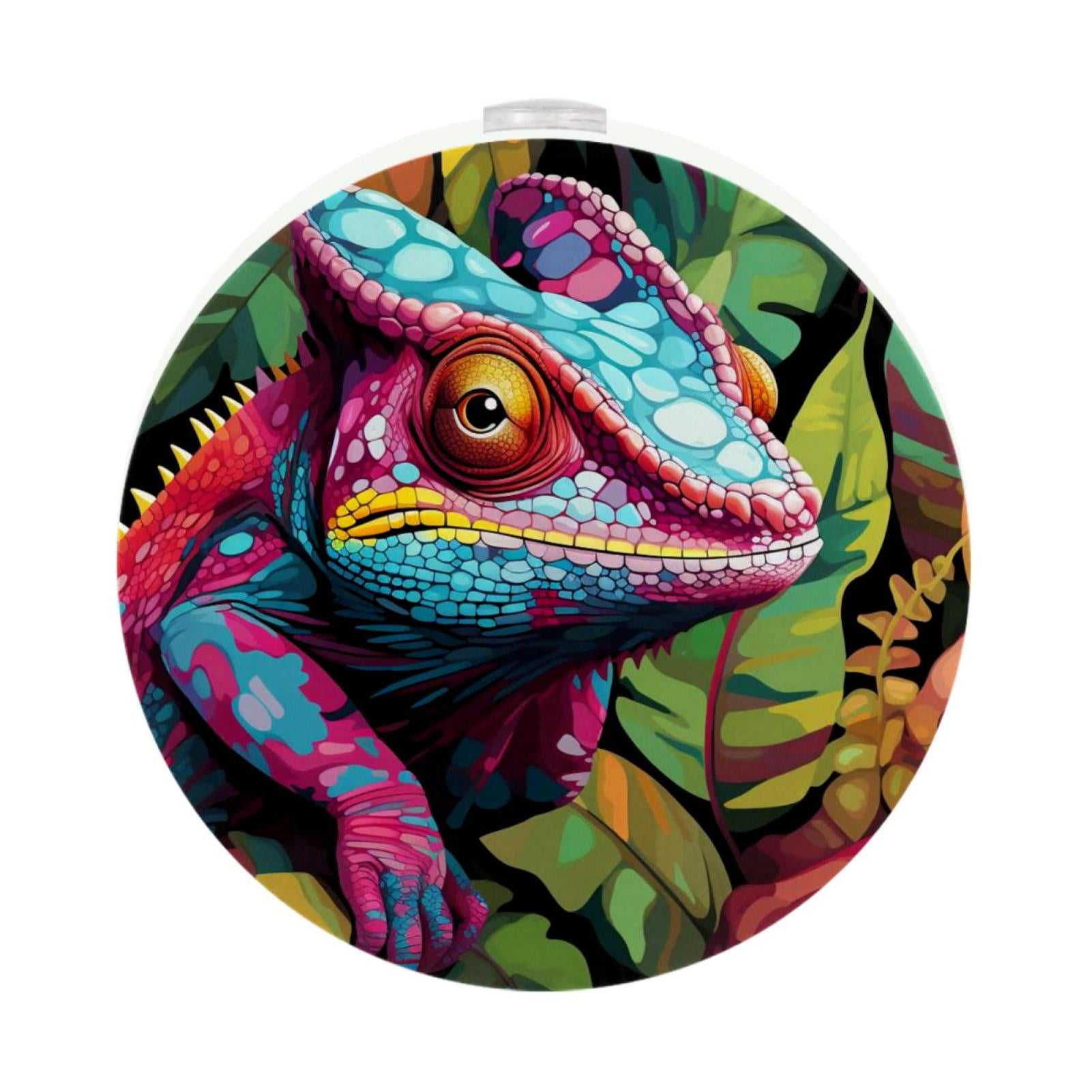 Chameleon Led Round Night Light-2pcs, Portable Stick on Night Lamp for ...