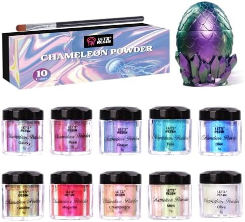 Chameleon Mica Powder, 10 * 5g Color Shifting Mica for Epoxy Resin ...
