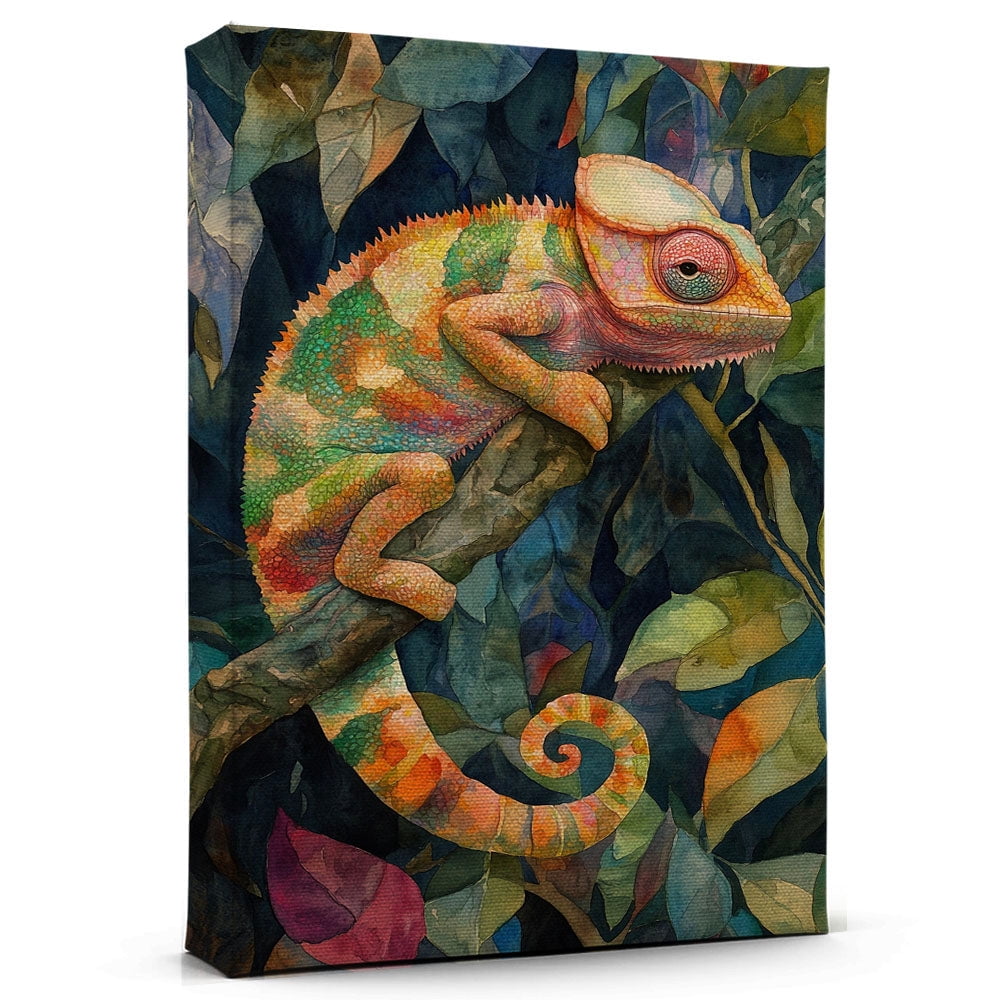 Chameleon Nature Veiled Canvas Wall Art Animal Decor, Chameleon Nature Veiled Canvas Prints Wild ...