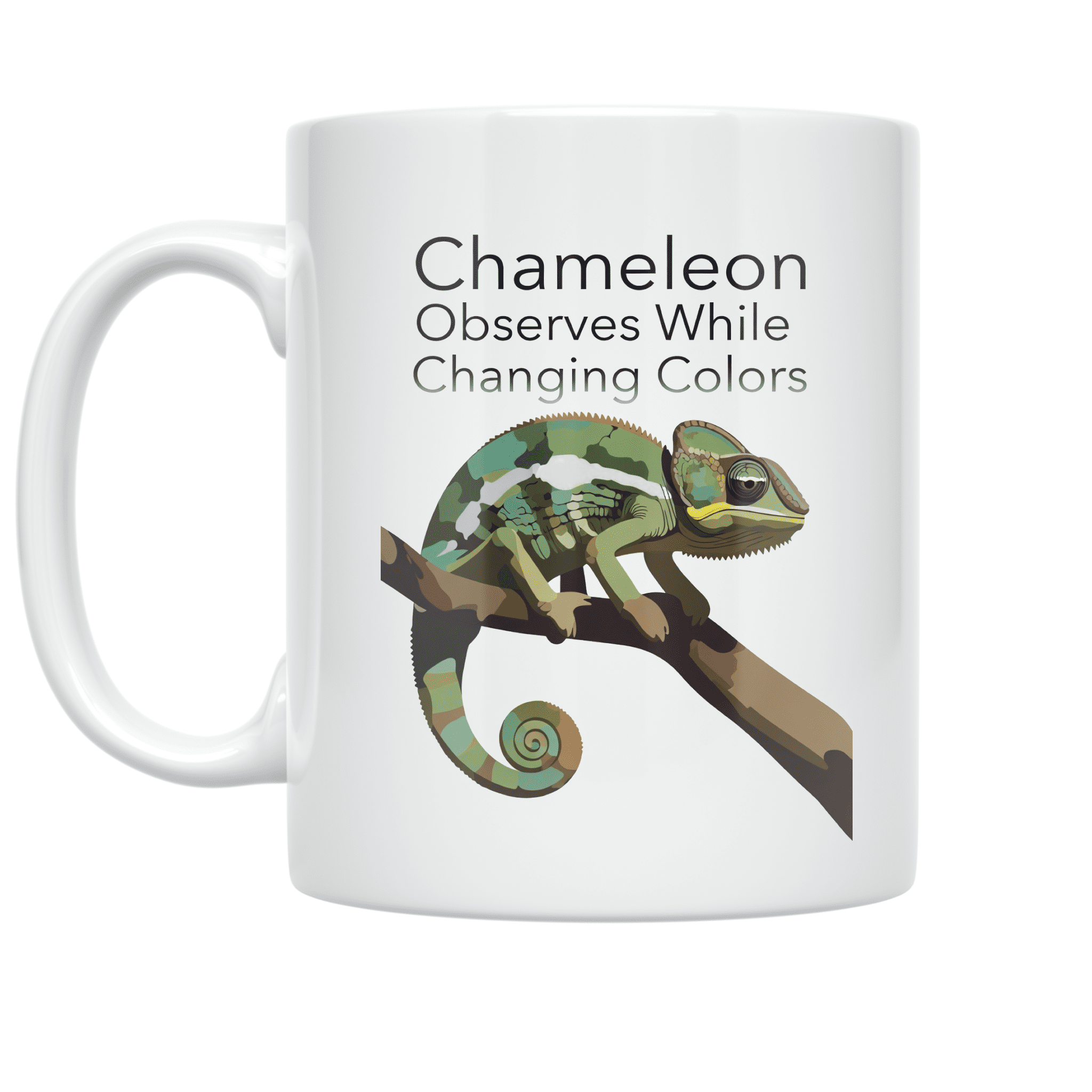 Chameleon Observes While Changing Colors - Nature Lover - 11 oz Ceramic ...