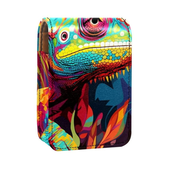 Chameleon Portable Lipstick Case with Mirror, Compact Cosmetic Pouch ...