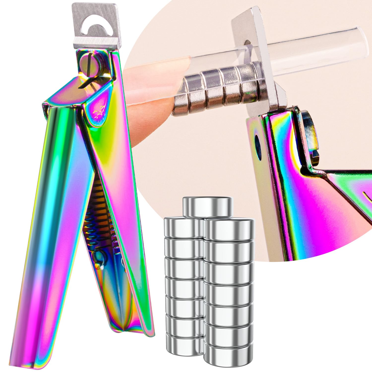 Chameleon Premium Nail Clippers with Magnet Sizers for Acrylic Nails ...
