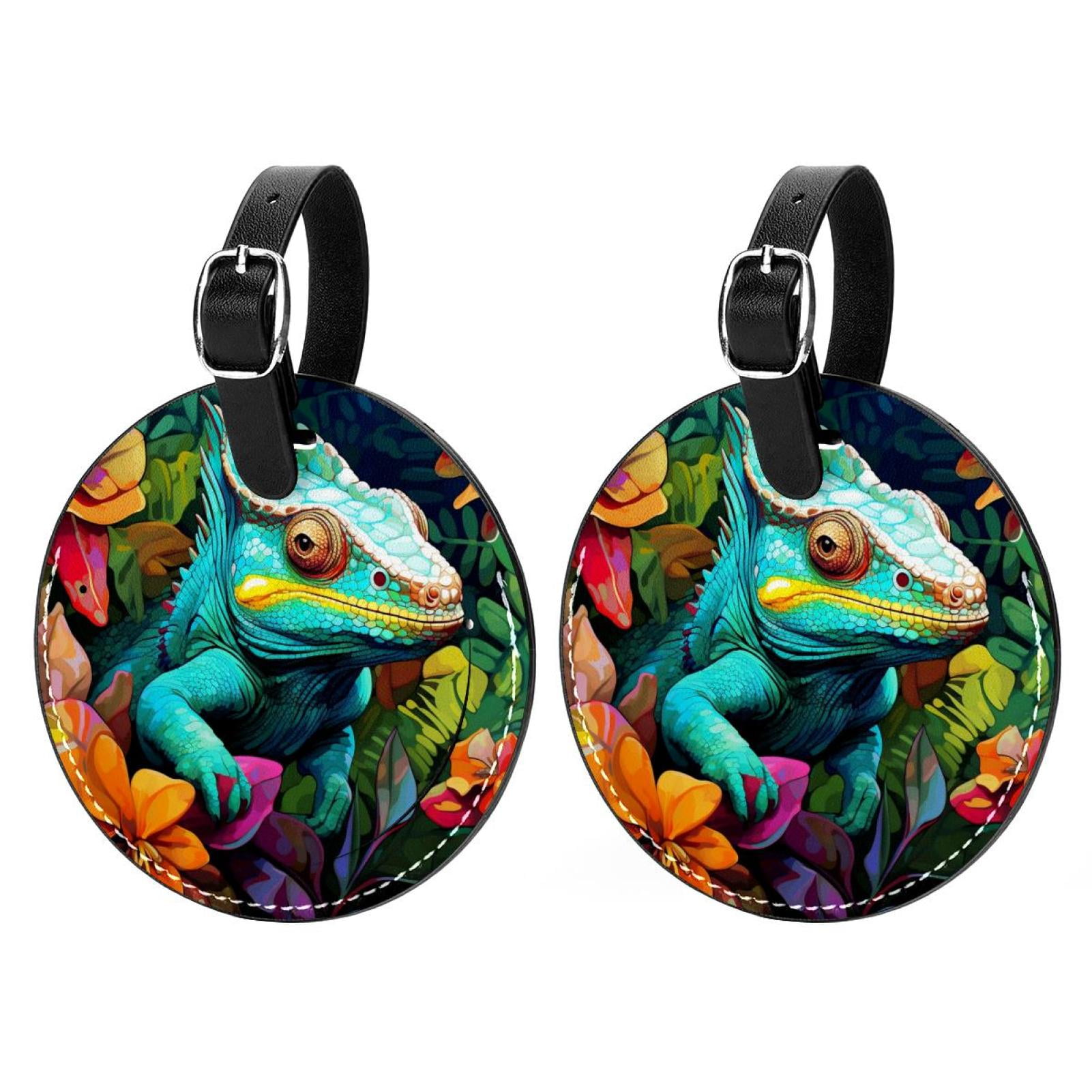 Chameleon Premium PU Leather Luggage Tags - Travel Tags for Easy Bag ...