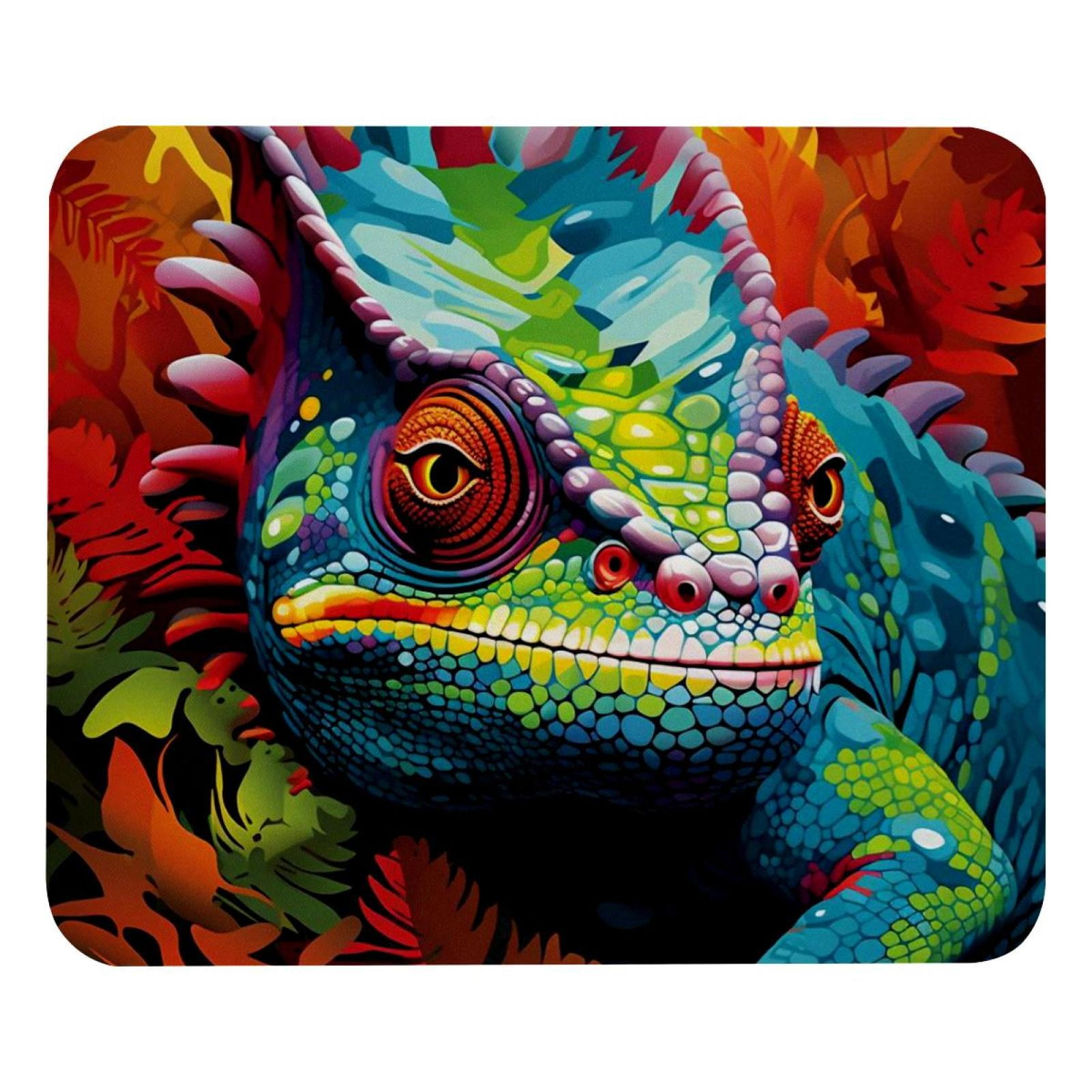 Chameleon Printed Non-Slip Rubber Bottom Gaming Mouse Pad 8.3x9.8 Inch ...