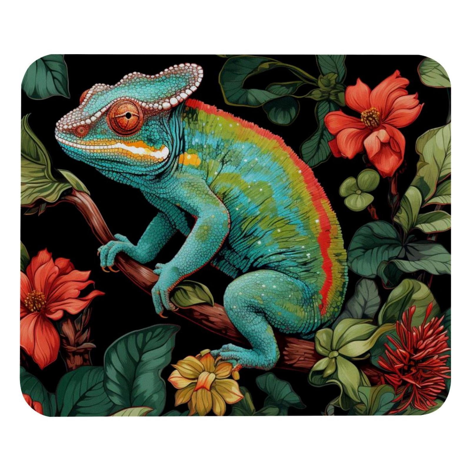 Chameleon Printed Square Desk Mat Gaming Mouse Pad with Non-Slip Rubber ...