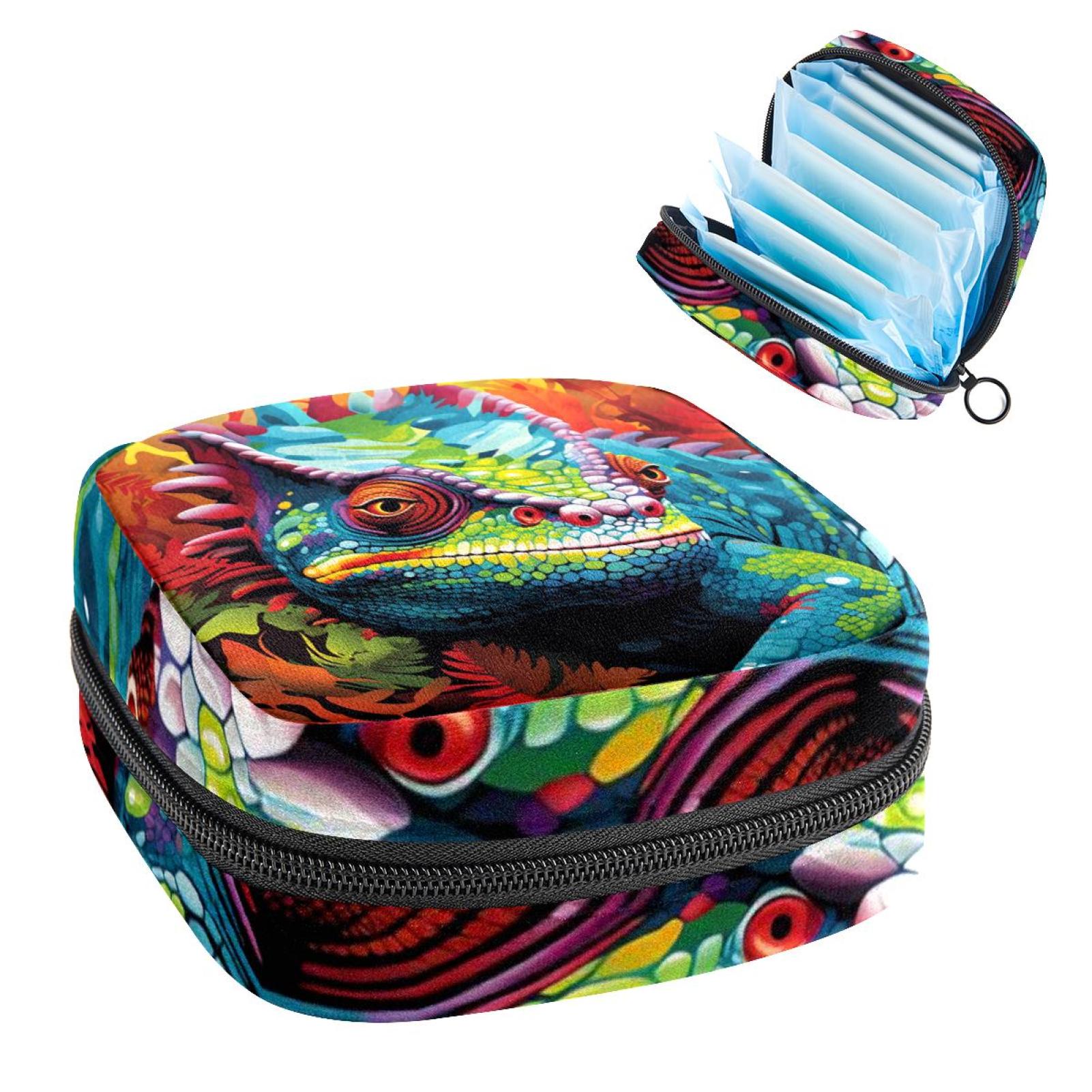 Chameleon Sanitary Napkin Pouch Bag with Plush Fabric, Sponge, and ...