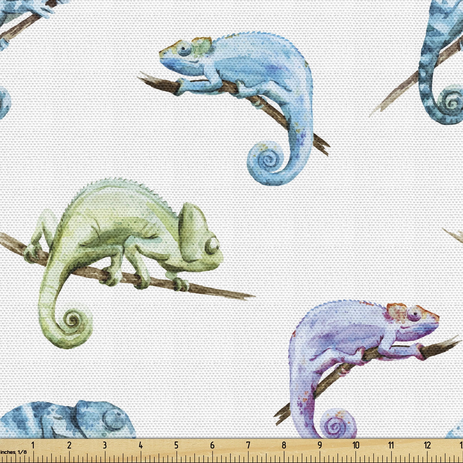 Ambesonne Chameleon Fabric by the Yard Upholstery, Reptile Animal on ...