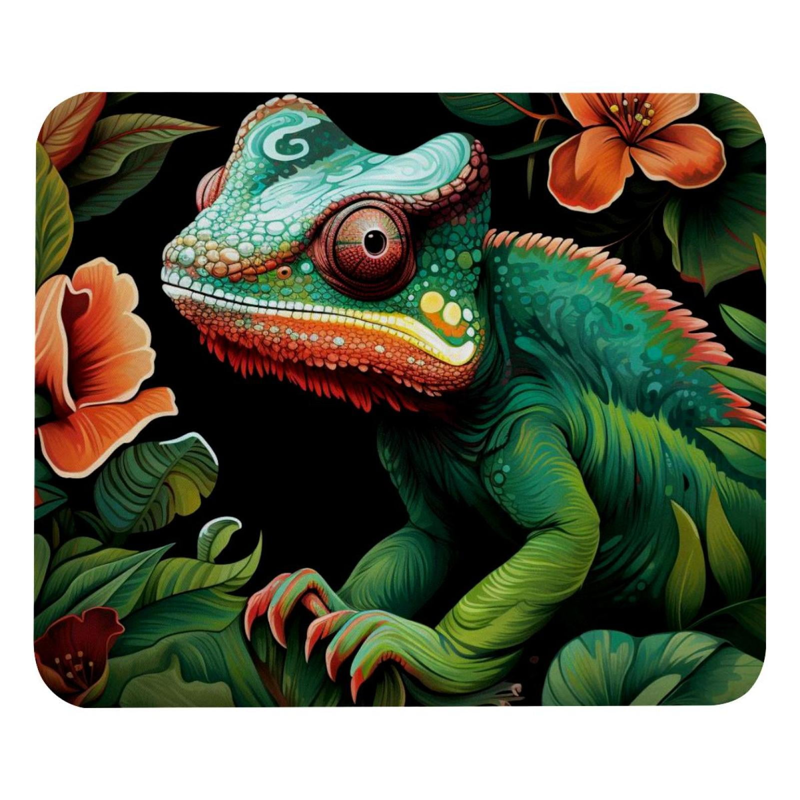 Chameleon Square Desk Mat Gaming Mouse Pad, 8.3x9.8 Inch Non-Slip ...