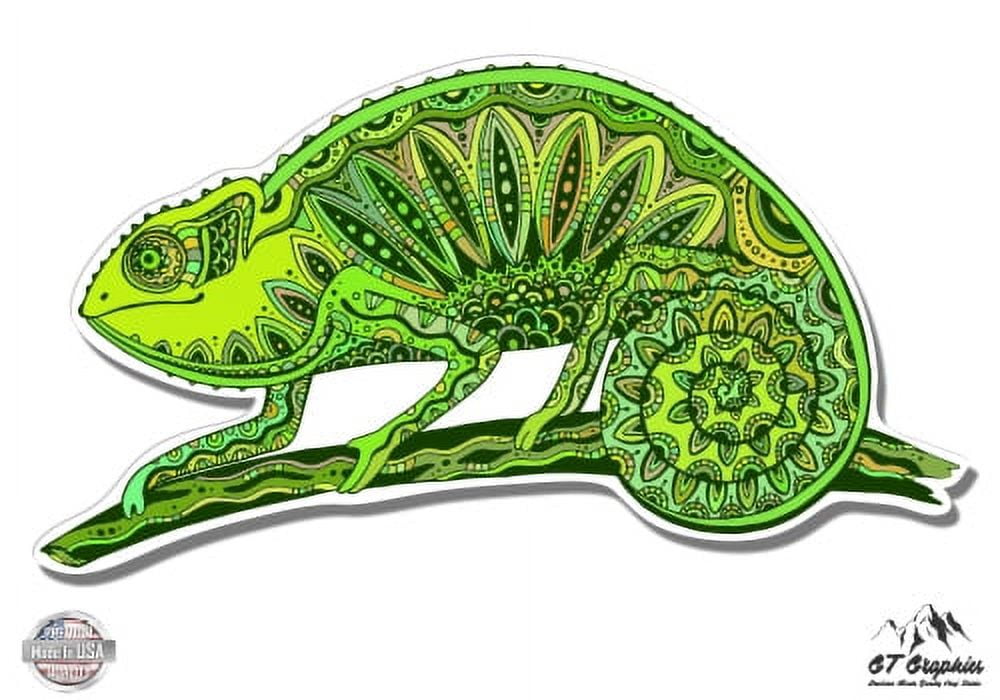 Chameleon Tangle Design - 12" Vinyl Sticker Waterproof Decal - Walmart.com