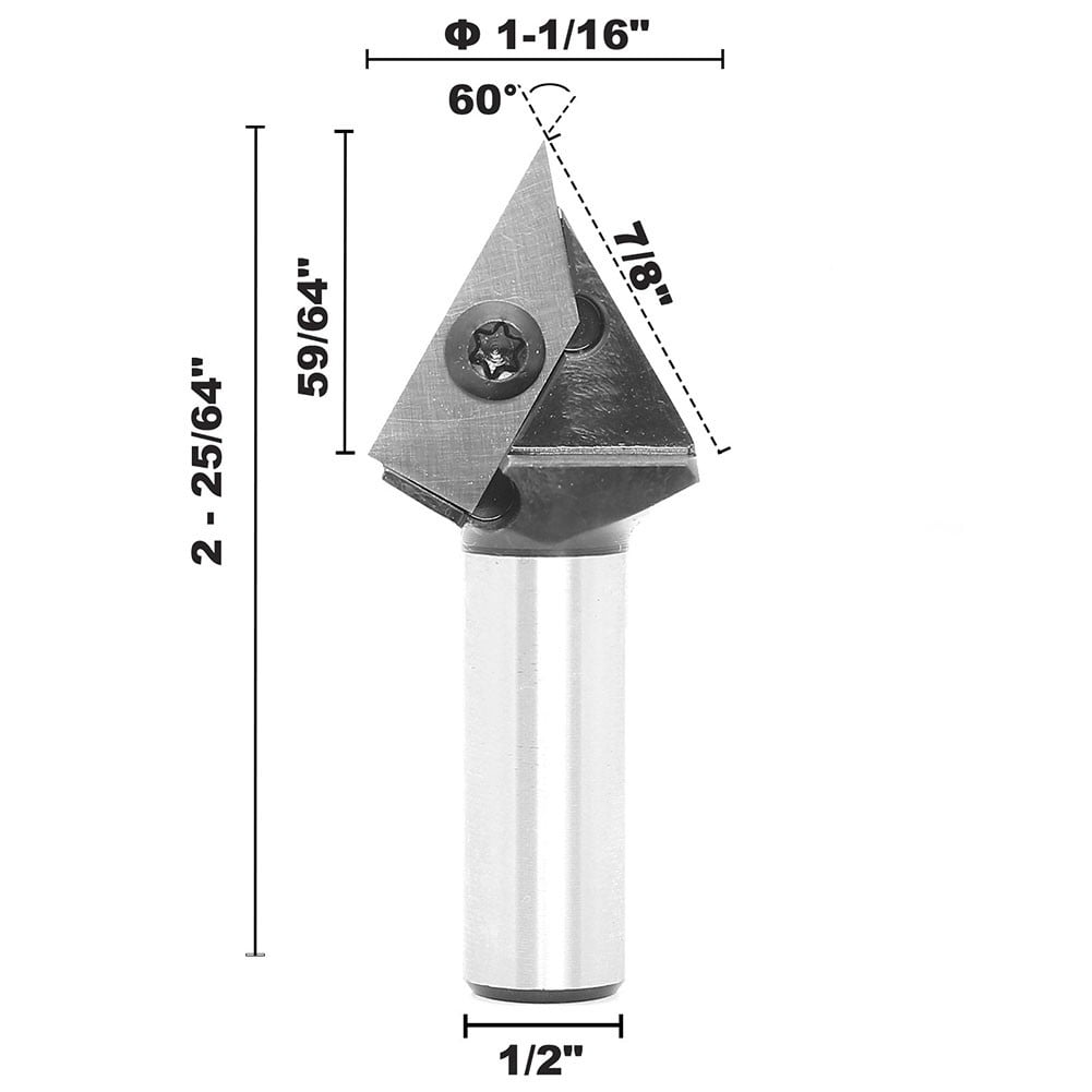 Chamfering 60 Degree V-Shaped Router Bit Woodworking Engraving Milling ...
