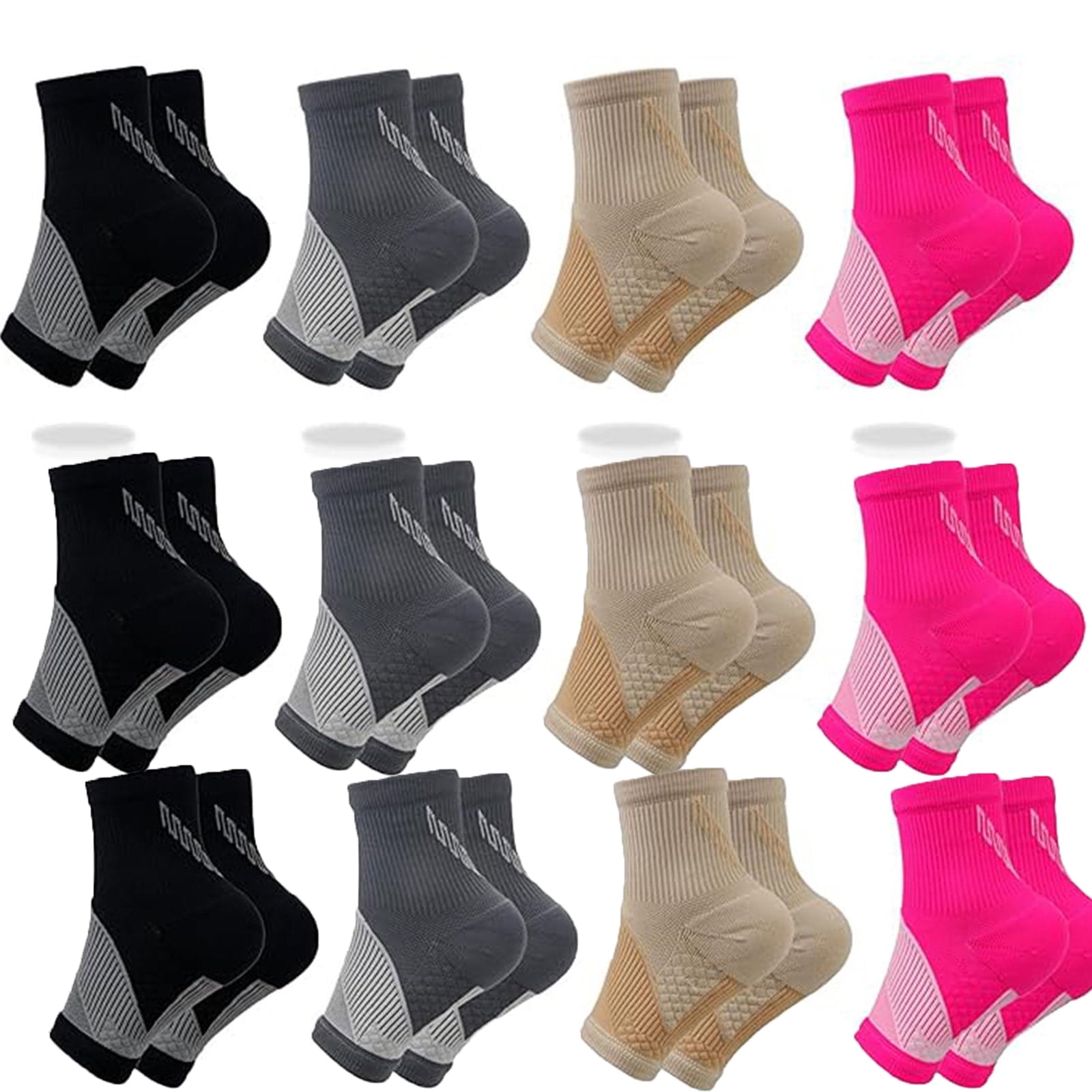 Chamoist 12 Pairs Mixed Colors Compression Socks for Women and Men,Foot ...