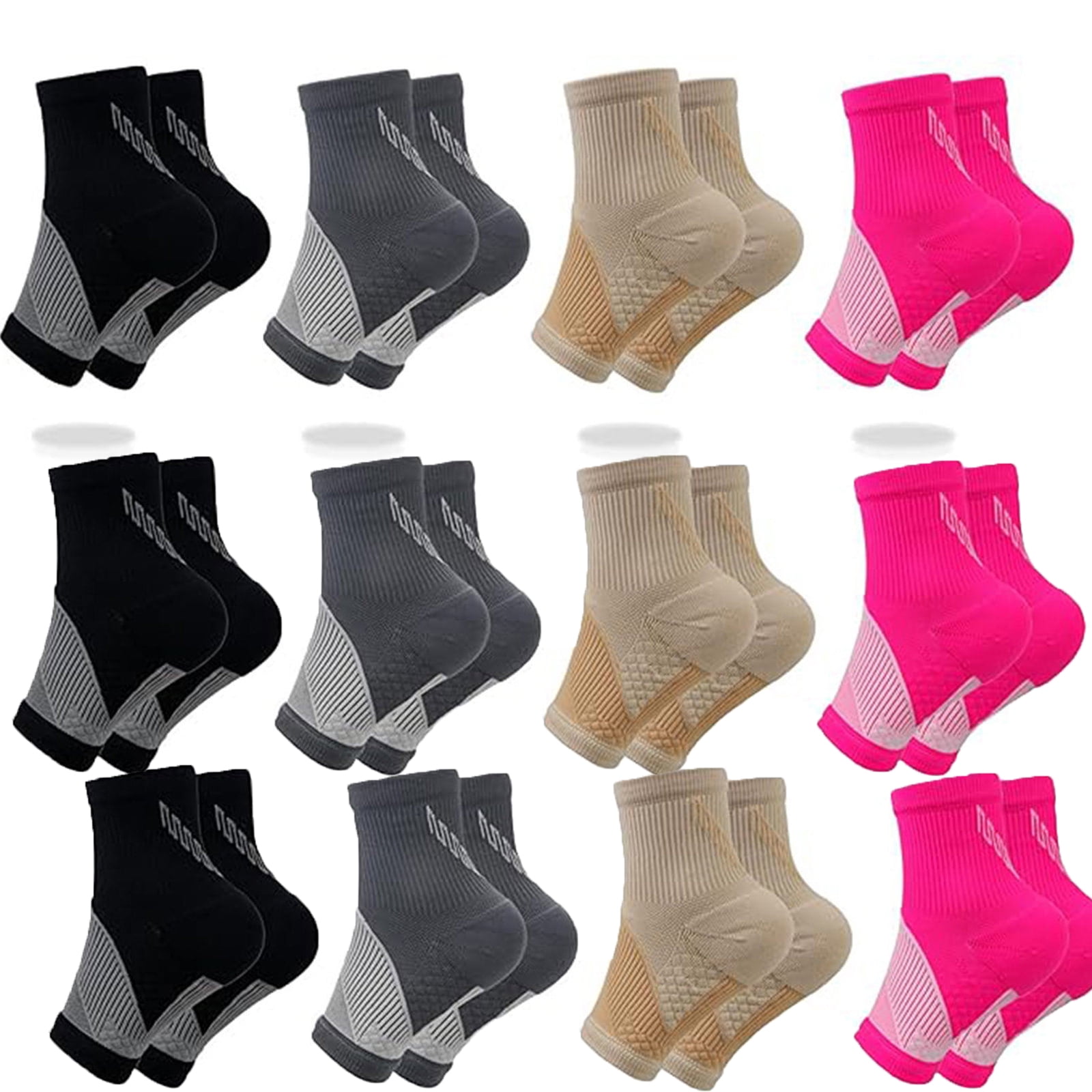 Chamoist 12 Pairs Mixed Colors Compression Socks for Women and Men,Foot ...