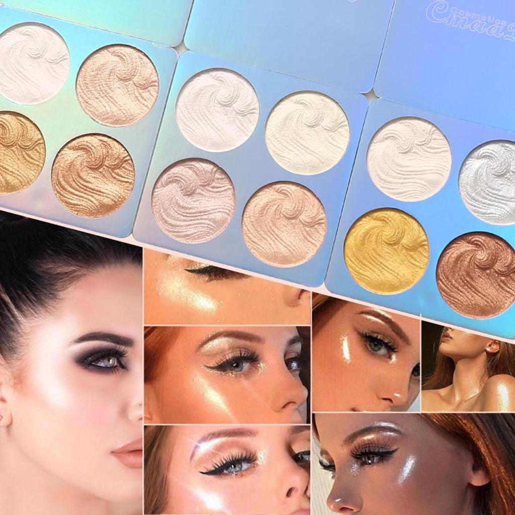 Chamoist 4 Colors Highlighter Makeup Palette Illuminator Powder Palette ...