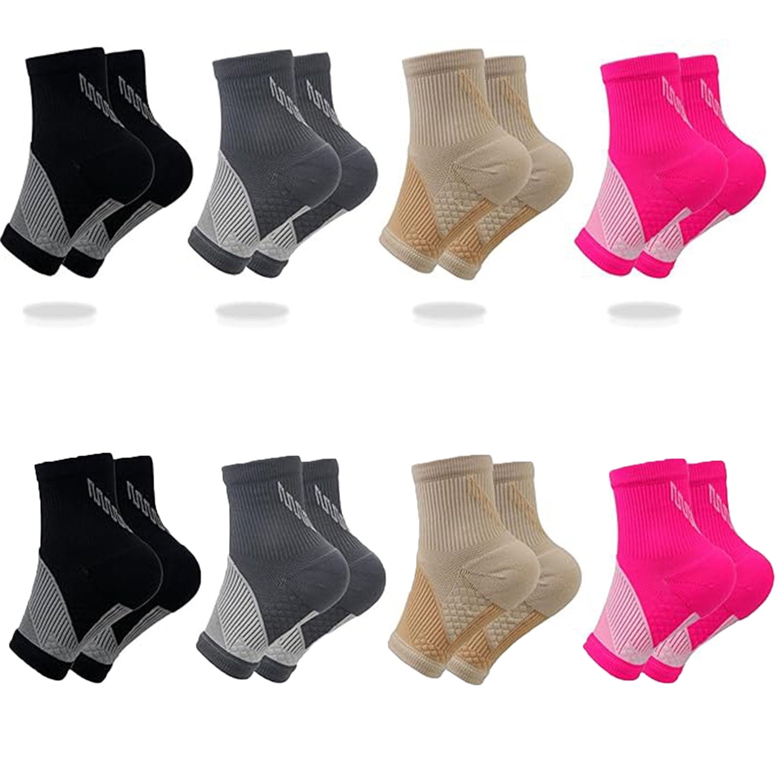 Chamoist 8 Pairs Mixed Colors Compression Socks for Women and Men,Foot ...