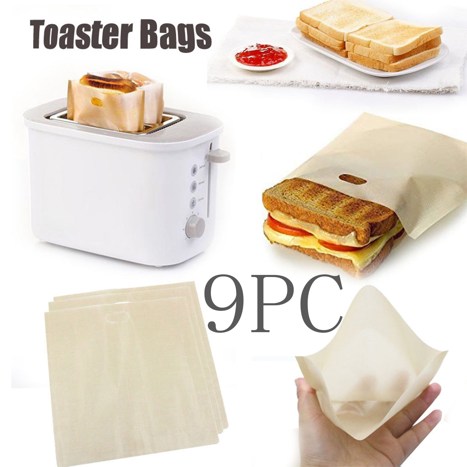 Barbecue Accessories,9PC Non Stick Toaster Sandwich Bags Reusable and ...